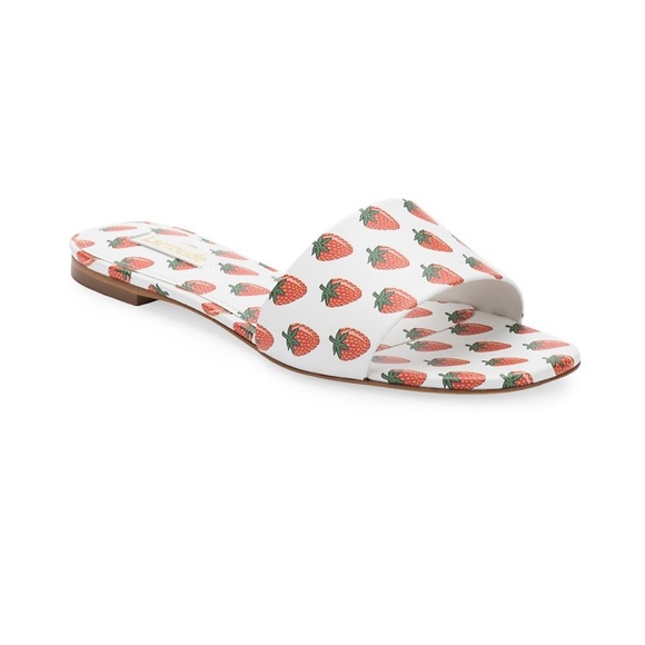 Larroude | Shoes | Larroude Ivy Strawberryprint Leather Mules | Poshmark
